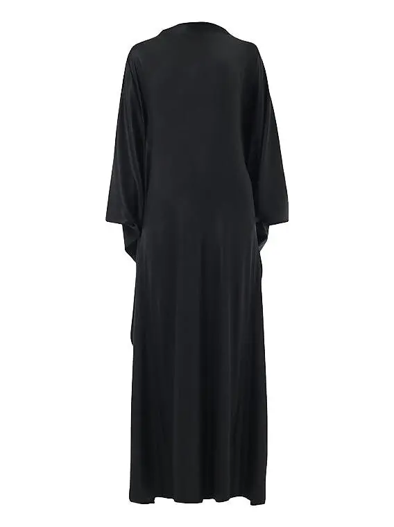 LEEM Silhouette-effect Fitted Woven Kaftan Dress - Black