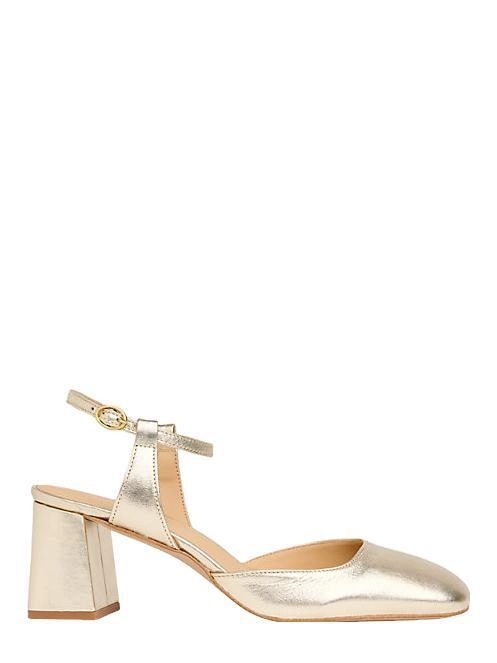 Whistles Matilda Ankle-strap Leather Heeled Shoes - Gold