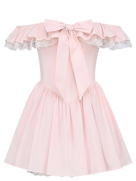House Of Cb Jaide Floral-print Off-shoulder Stretch-cotton Mini Dress L - Pink