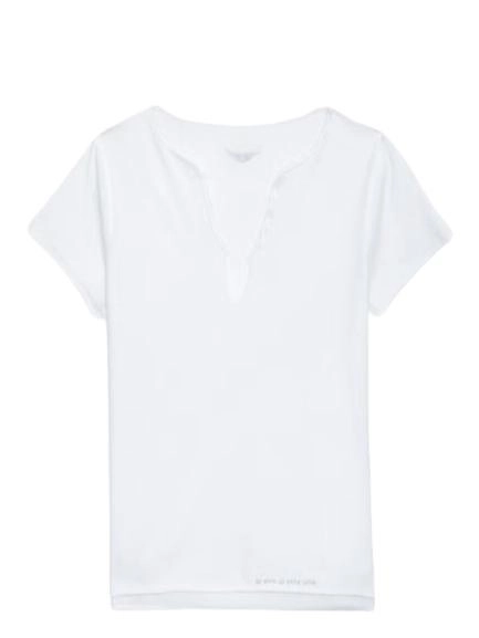 Zadig&Voltaire Short Sleeve Button Neck T-shirt - Blanc