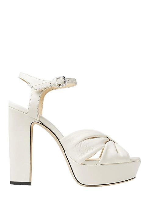 JIMMY CHOO Heloise Leather Platform Sandals - Latte