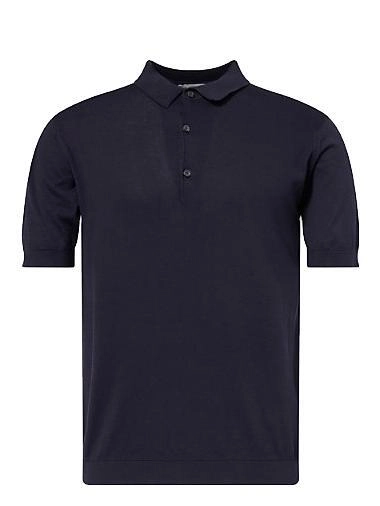 John Smedley Sea Island Cotton Polo Shirt - Midnight