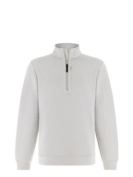 Boggi Milano Half-zip Stretch Cotton-blend Jumper - Ice