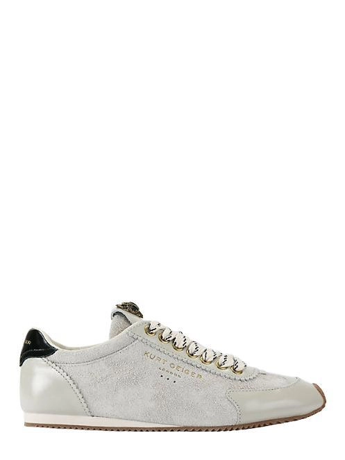 Kurt Geiger Islington Eagle-embellished Leather Trainers - Bone