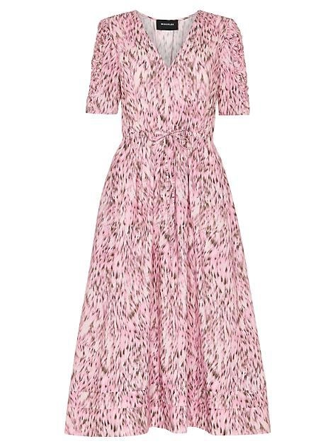 Whistles Leopard-print V-neck Midi Dress - Multi-coloured
