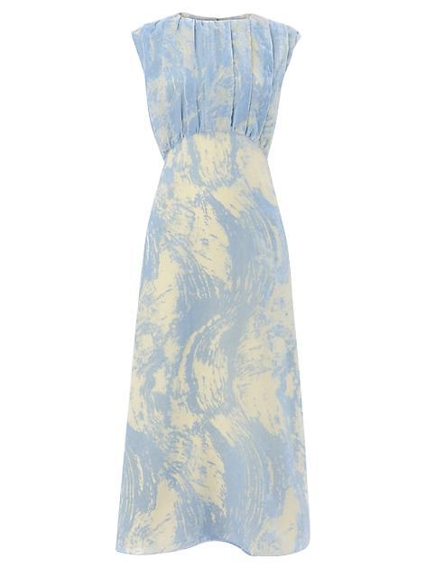 Whistles Devoré Swirl Sleeveless Velvet Midi Dress - Multi-coloured