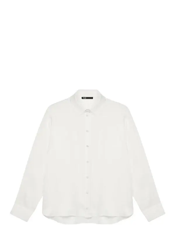 Maje Cecily Silk Shirt - Blanc