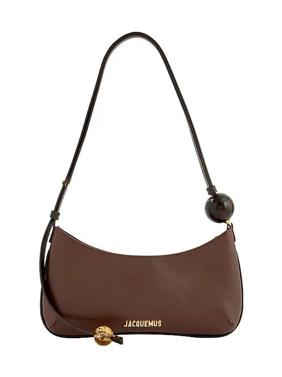 Jacquemus Le Bisou Perle Leather Shoulder Bag - Medium Brown