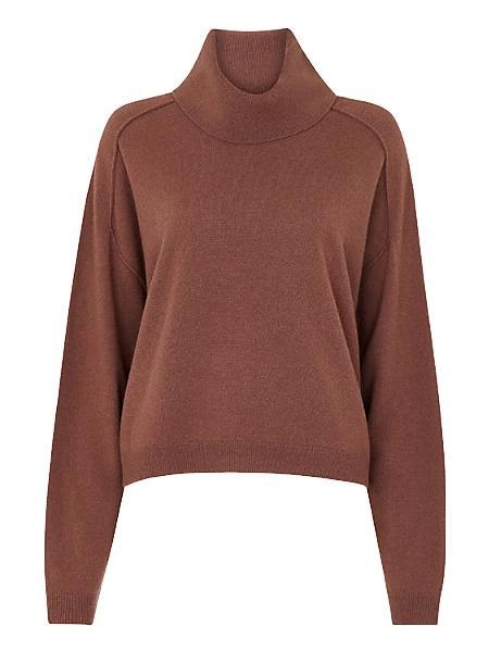 Whistles Cowl-neck Relaxed-fit Wool Jumper - Brown