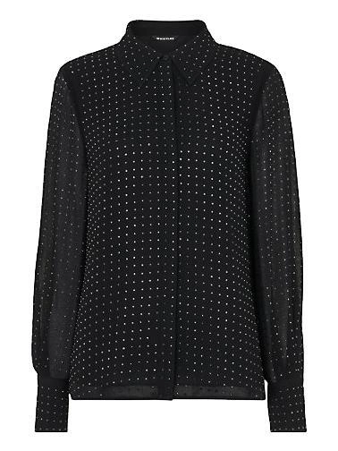Whistles Hot Fix Diamante-embellished Woven Blouse - Black