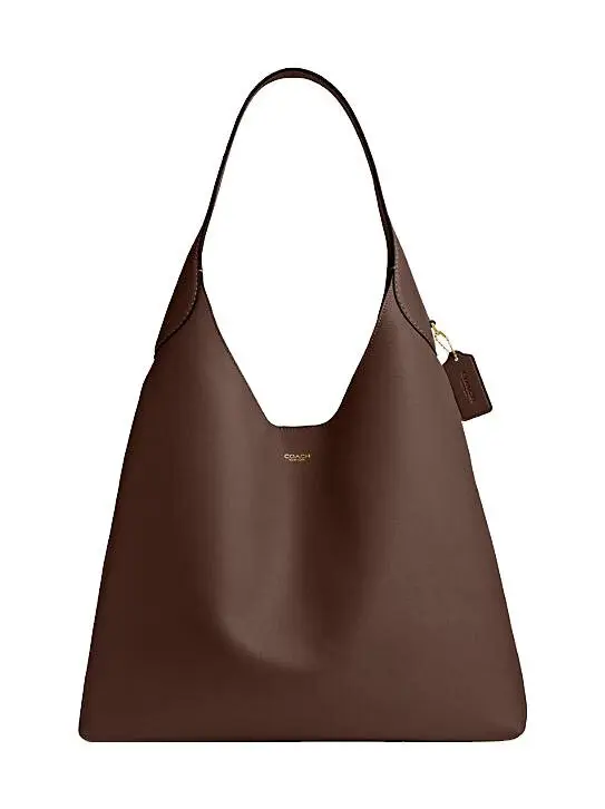 COACH Brooklyn Branded Leather Shoulder Bag - Maple