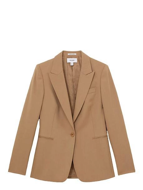 REISS Jade Single-breasted Stretch-woven Blazer - Camel