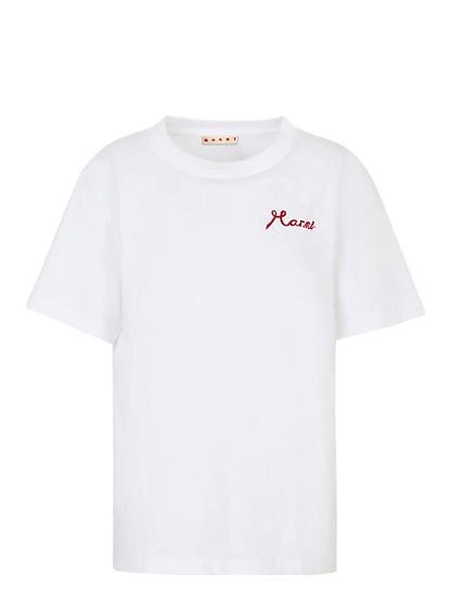 Marni Flocked Logo Cotton T-shirt - Low01