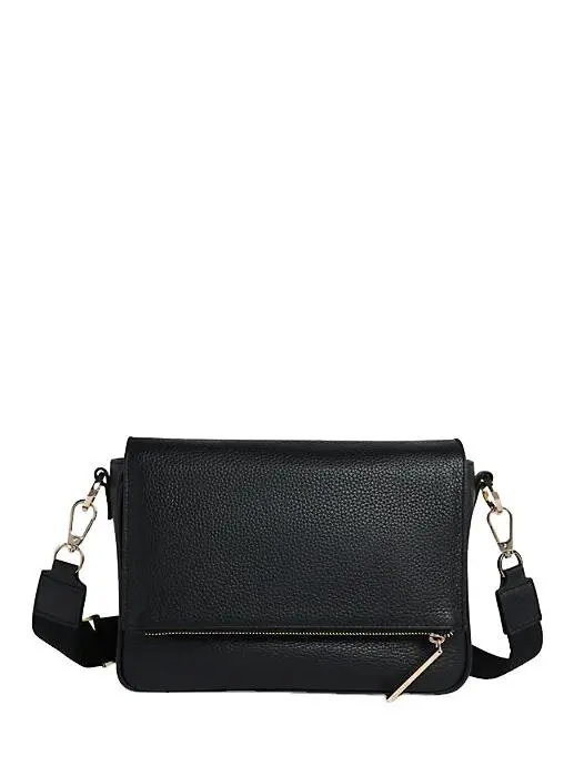 Whistles Large Bibi Leather Crossbody Bag - Black