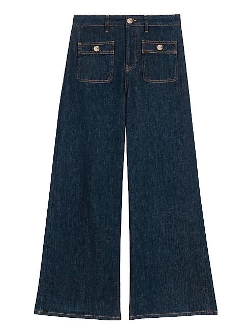 Maje Patch-pocket Straight-leg Jeans - Navy