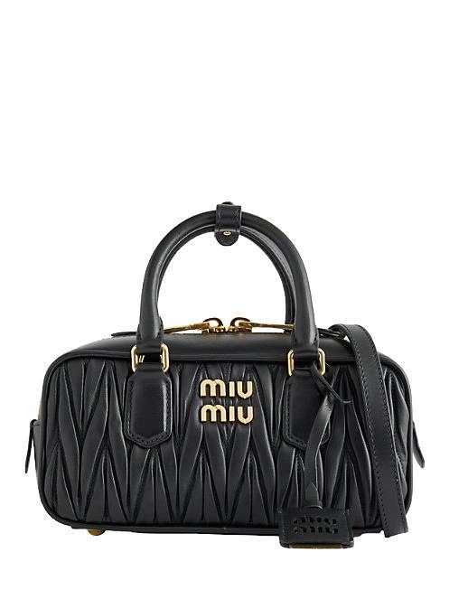 Miu Miu Arcadie Leather Top Handle Bag - Nero