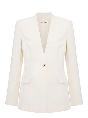 PHASE EIGHT Single-breasted Stretch-twill Blazer - Ivory