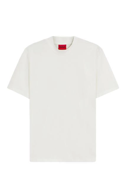 Hugo Stand-collar Slim-fit Cotton-jersey T-shirt - Natural