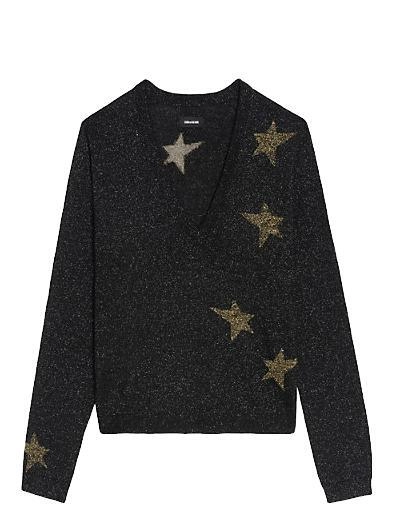 Zadig&Voltaire Rivyl Star-pattern Metallic Jumper - Black