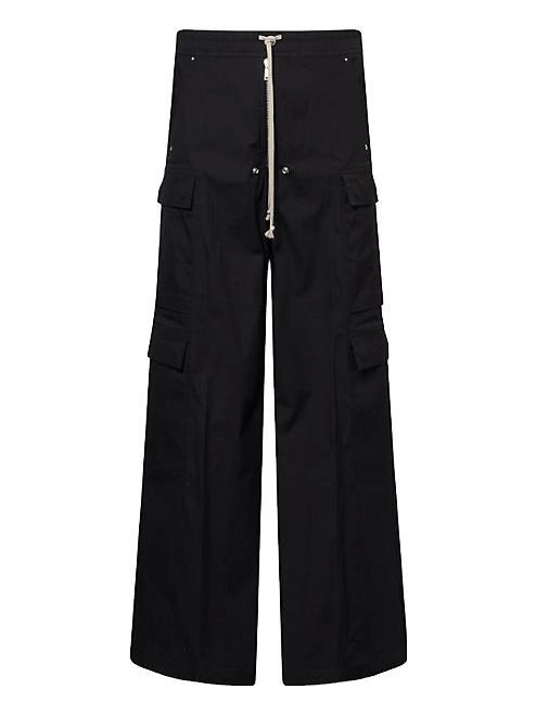Rick Owens Cargobelas Flared Stretch-cotton Trousers - Black