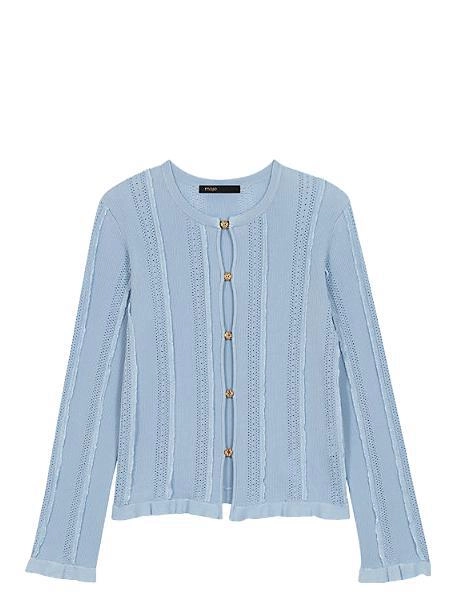 Maje Two-piece Knitted Cardigan Set - Blue Sky