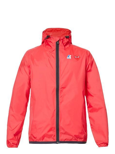 Play Comme Des Garcon X K-way Hooded Shell Jacket - Red