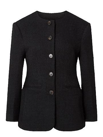 MALINA Carol Fitted Round-neck Wool-blend Blazer - Black