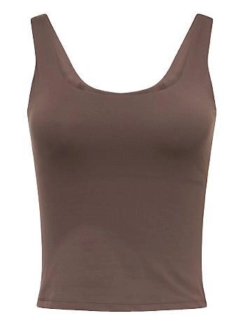 THE COUTURE CLUB Sculpt Scoop Neck Sleeveless Jersey Top - Chocolate
