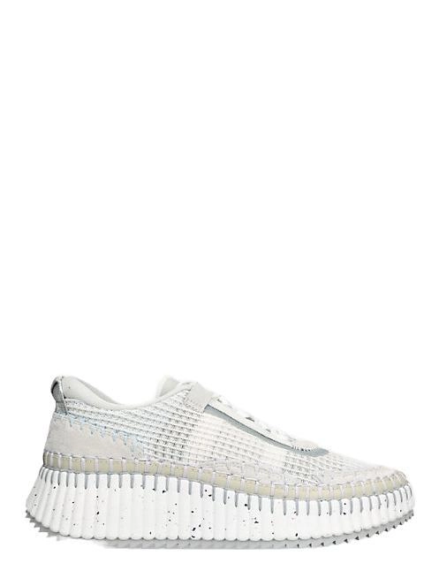 Chloé Mesh And Suede Low-top Trainers - Grey