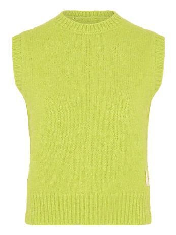 OMNES Knitted Vest With Removable Logo Patch - Lime
