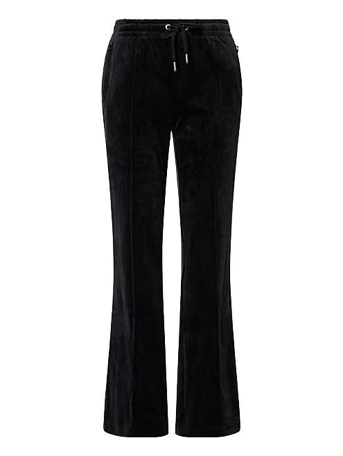 Juicy Couture Diamante-embellished Straight-leg Velour Jogging Bottoms - Black