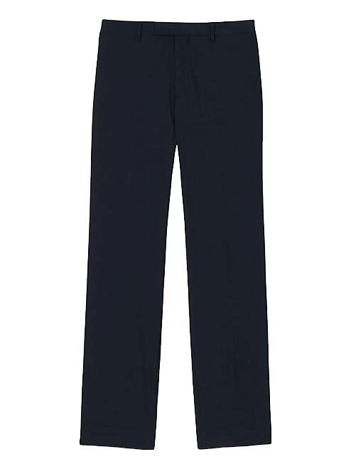 Sandro Slim-fit Straight-leg Stretch-wool Trousers - Bleus