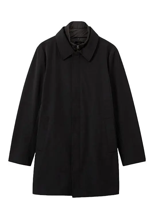 REISS Logan Funnel-neck Regular-fit Stretch-nylon Coat - Black