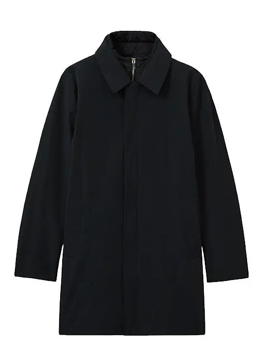 REISS Logan Funnel-neck Regular-fit Stretch-nylon Coat - Navy