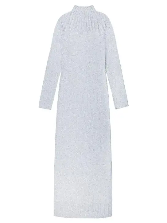 RO&ZO High-neck Ribbed-knit Maxi Jumper Dress - Grey