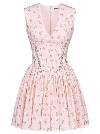 House Of Cb Carmel Floral-print Stretch-cotton Mini Dress - Cloud Dancer