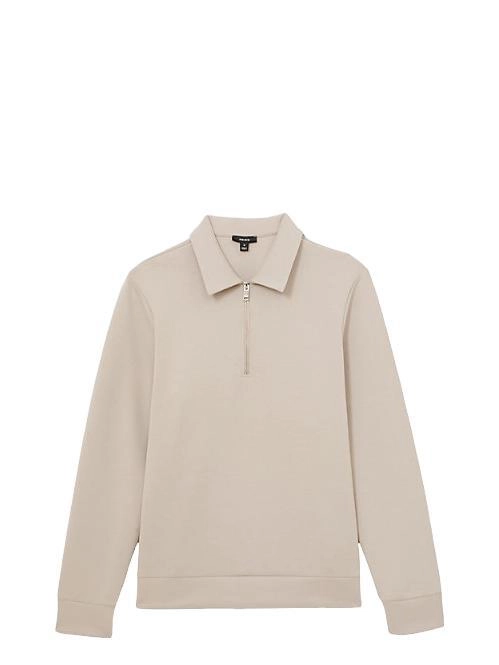 REISS Prince Half-zip Stretch-jersey Polo - Stone