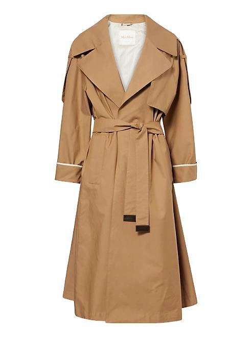 Max Mara Oversized Twill Woven Trench Coat - Brown