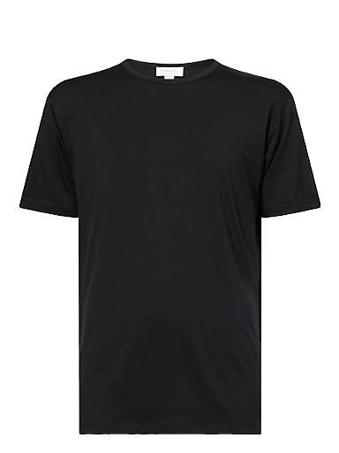 Sunspel Regular-fit Crewneck Stretch-jersey T-shirt - Black