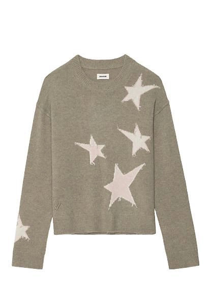 Zadig&Voltaire Markuz Star-motif Cashmere Jumper - Olive