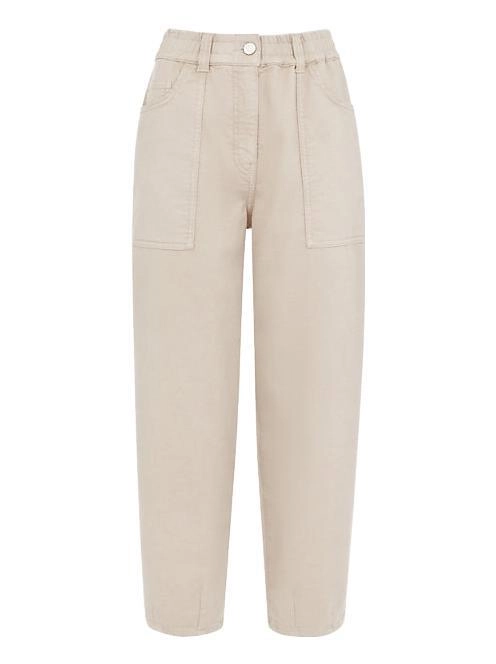 Whistles Tessa Regular-fit High-rise Stretch-cotton Trousers - Cream