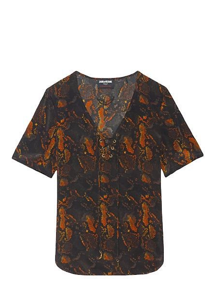 Zadig&Voltaire Terzo Animal Print Silk Shirt - Black