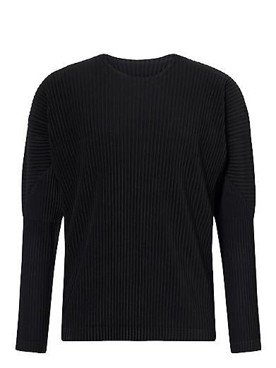 Issey Miyake Basics Long-sleeves Knitted Top - Black