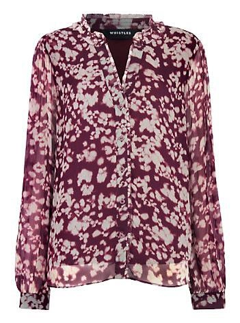 Whistles Floral Print V-neck Woven Blouse - Multi-coloured