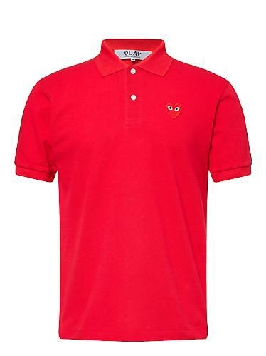 Play Comme Des Garcon Heart-appliqué Regular-fit Cotton Piqué Polo Shirt - Red