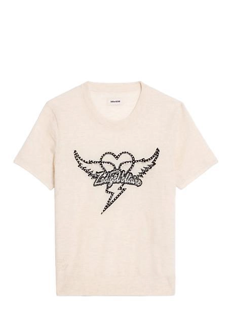 Zadig&Voltaire Idal Rhinestone-logo Cashmere Jumper - Eggshell