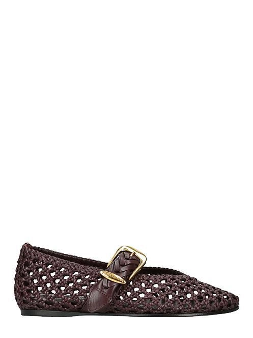 Zimmermann Braided Leather Ballerina Flats - Dark Brown