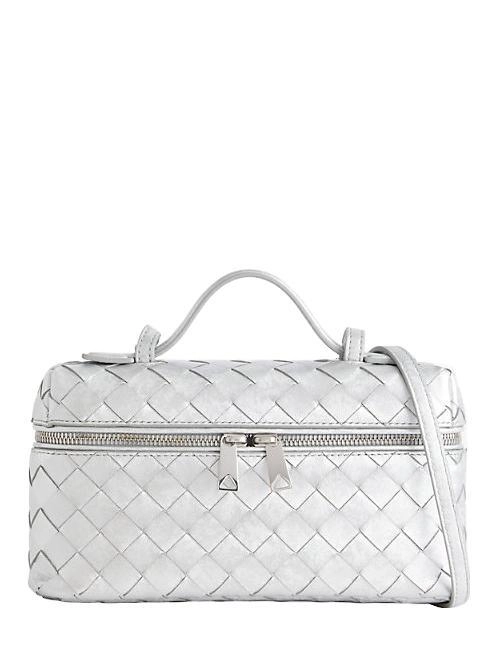 Bottega Veneta Bang Bang Small Leather Cross Body Bag - Silver-silver