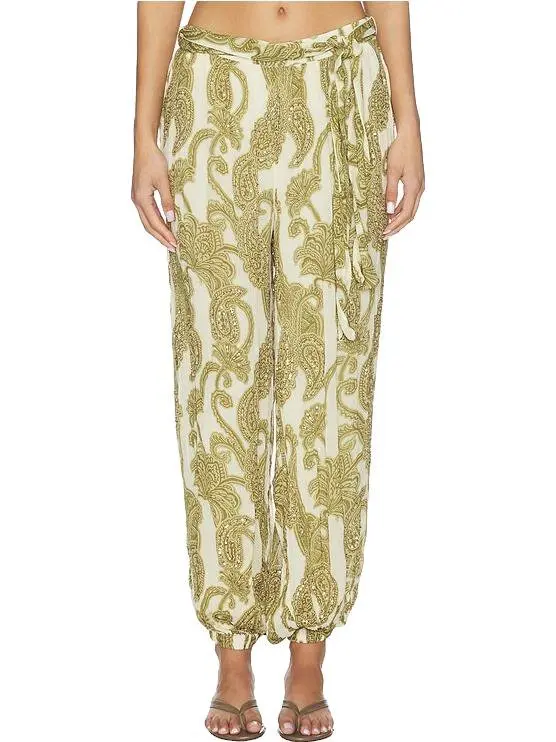 SCARLETT POPPIES Tibet Paisley Trouser In . Also - Sage