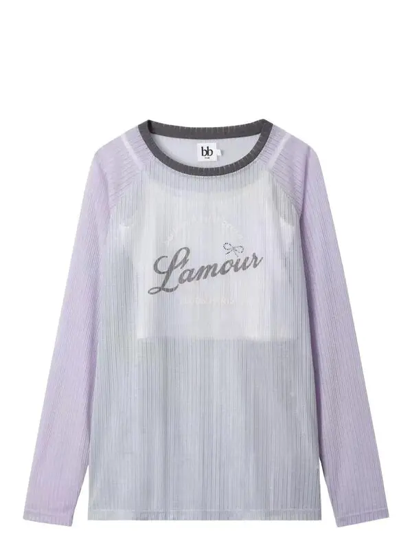 B+AB Bb Ribbed Long-sleeve Top - Grey